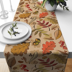Fall Leaves Table Runner, Thanksgiving Table Runner, Autumn Table ...