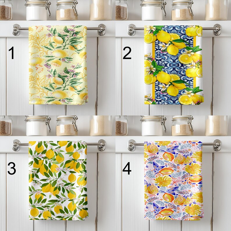 Pano de prato floral de limão, panos de chá cítricos, decoração de ...