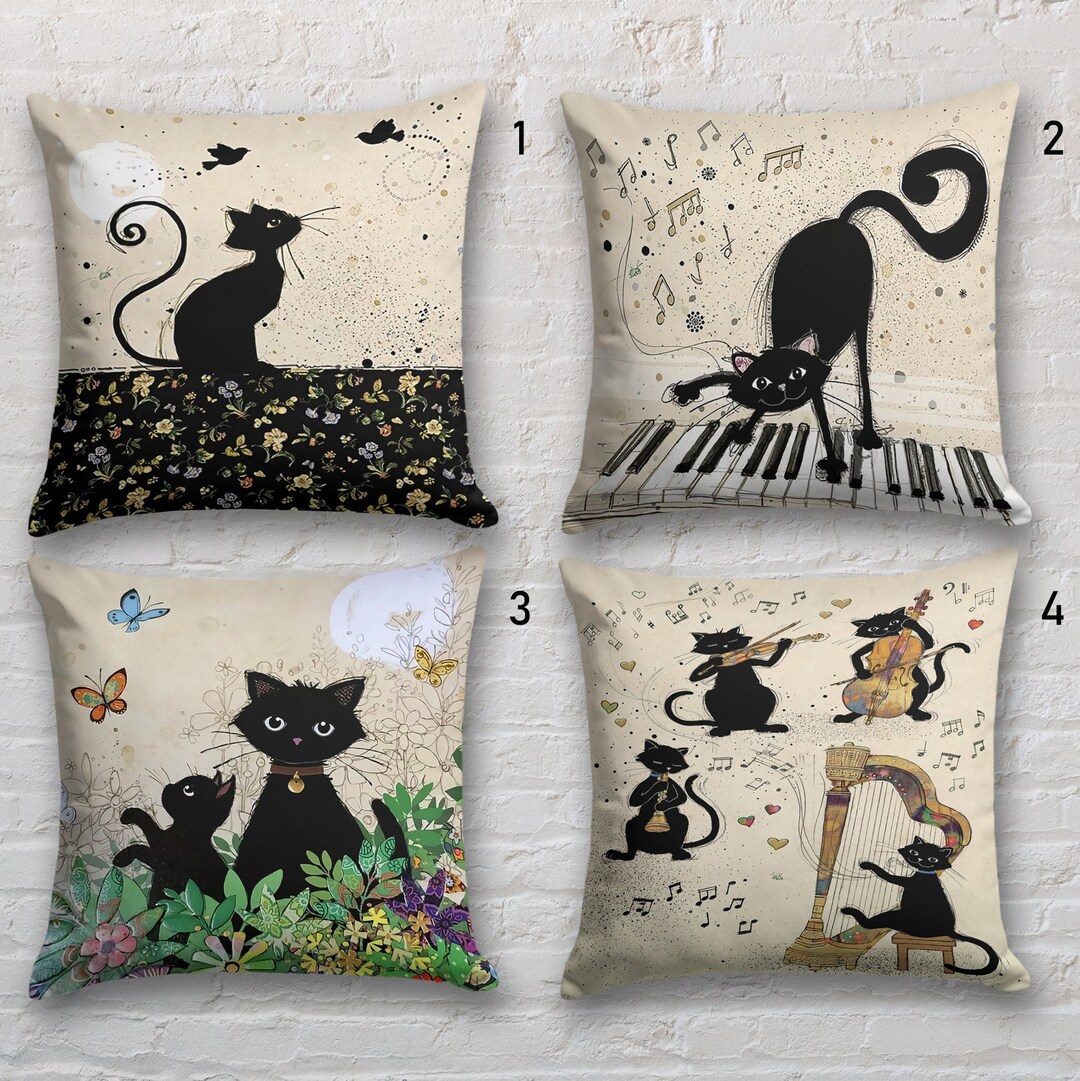 Cat Pillow Cover, Cute Cat Pillowcase, Cute Animal Print Pillow, Animal ...