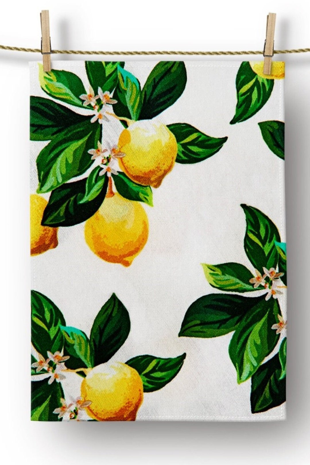 Lemon Dish Towel, Lemon Printed Tea Towels, Fresh Lemon Towel, Yellow ...