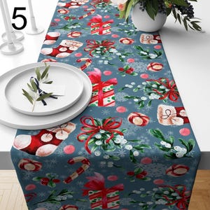 Christmas Table Runner, Christmas Table Decoration, Green Table Runner ...