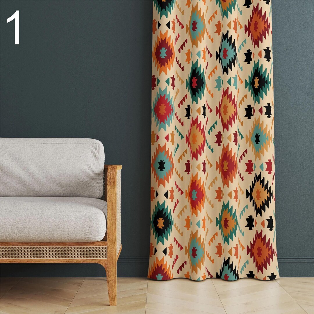 Southwestern Curtains, Ethnic Curtain Print Panels, Southwestern Drapes ...