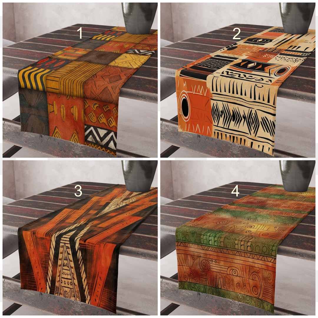 Ethnic Table Runner, African Geometric Tribal Table Runner, Aztec Table ...