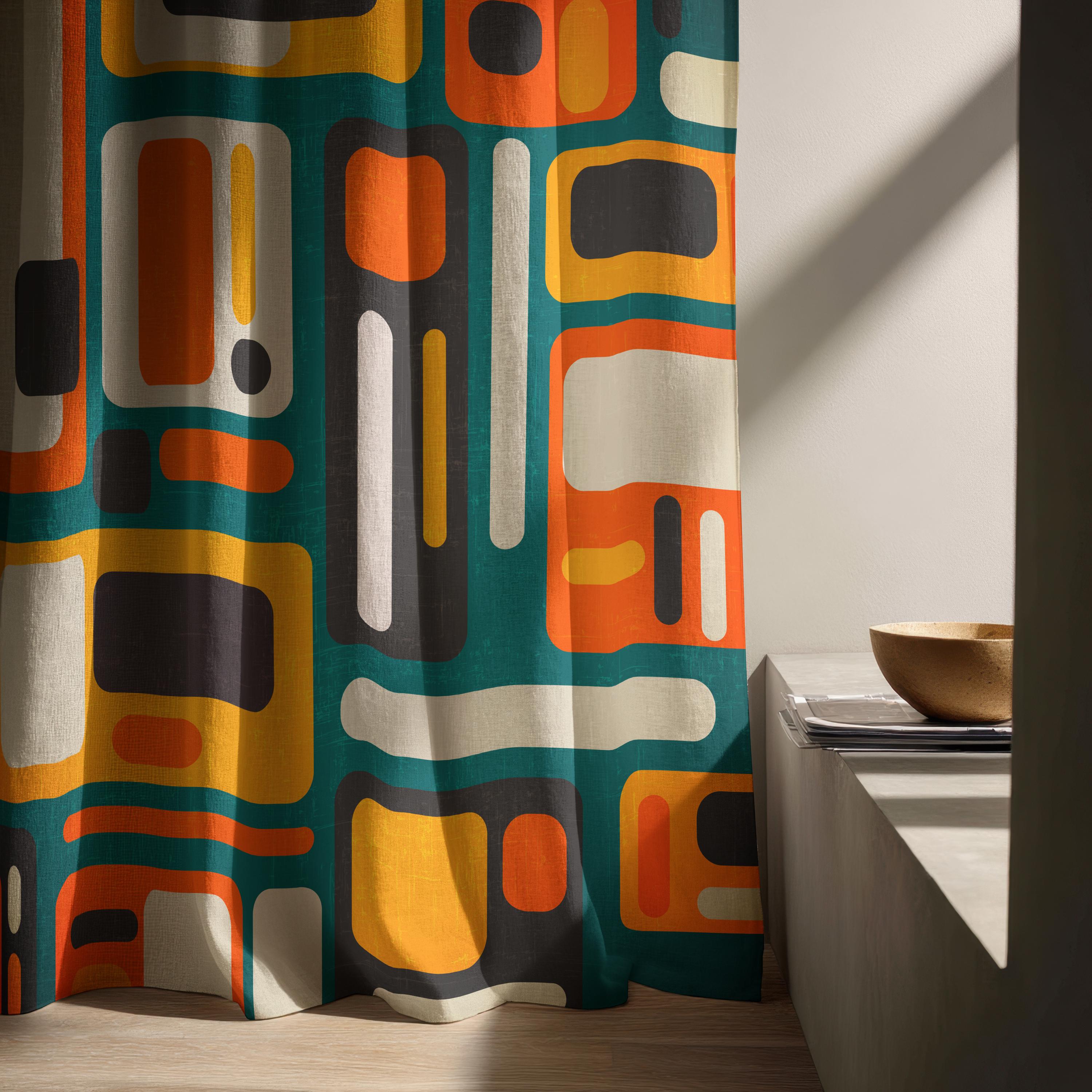 Mid Century Modern Curtain Panels, Retro Curtains, Mcm Curtain ...