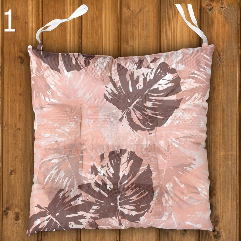Tropical Chair Cushions, Botanical Seat Pads, Tropical Outdoor Patio ...