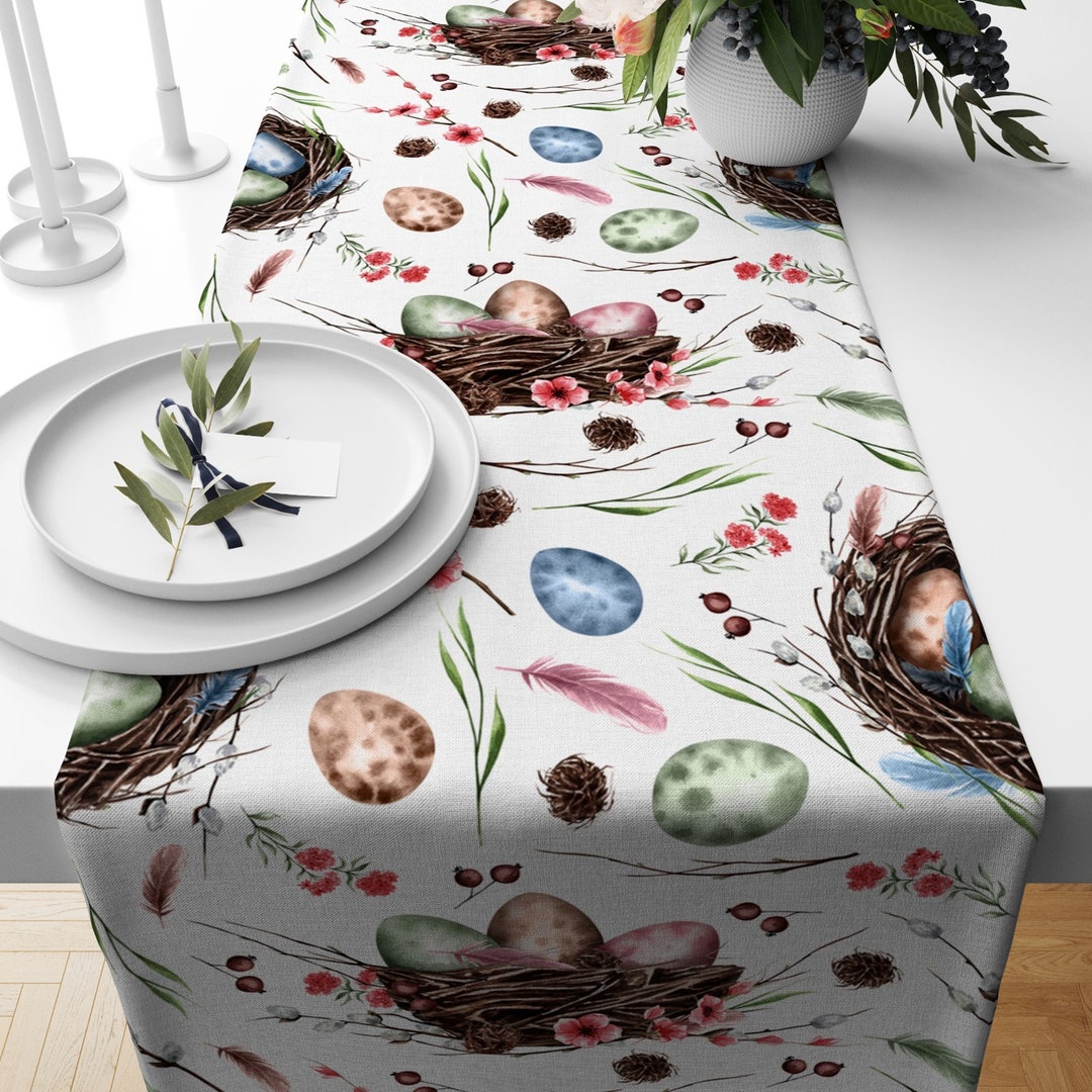 Colorful Easter Table Runner, Easter Eggs Table Runner, Easter Table ...
