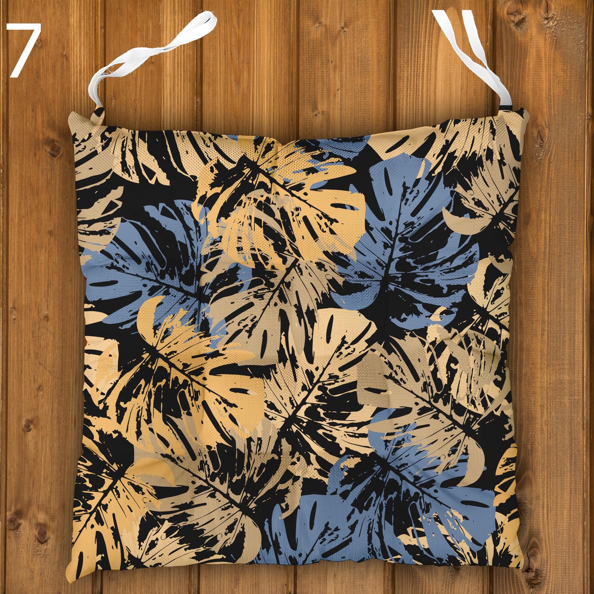 Tropical Chair Cushions, Botanical Seat Pads, Tropical Outdoor Patio ...