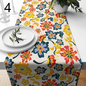 Floral Table Runner, Flowers Print Table Runner, Pink Floral Table ...