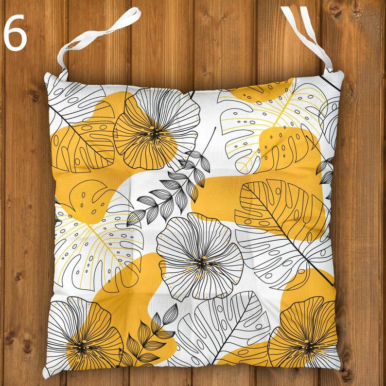 Tropical Chair Cushions, Botanical Seat Pads, Tropical Outdoor Patio ...