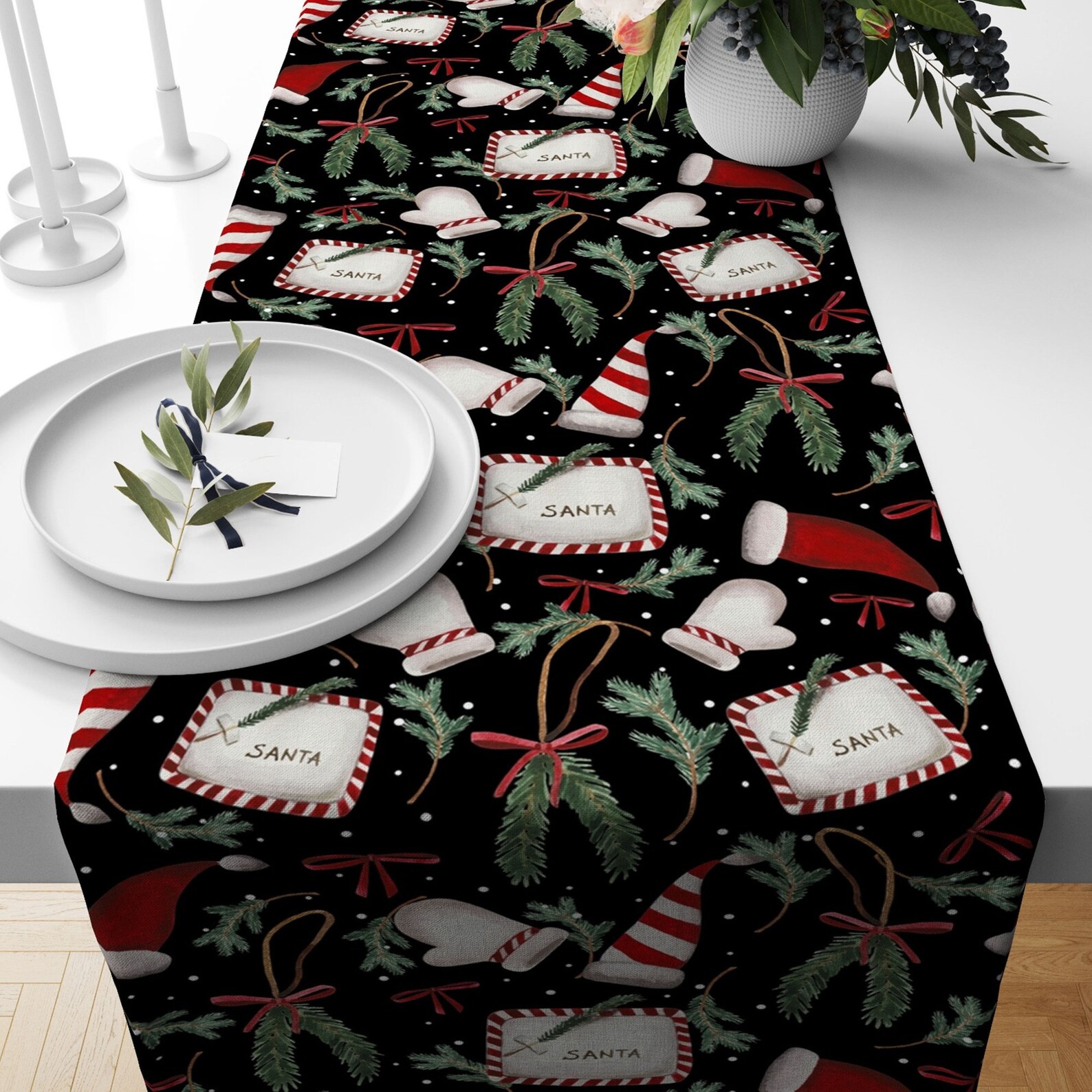 Christmas Table Runner Christmas Table Decoration Green - Etsy