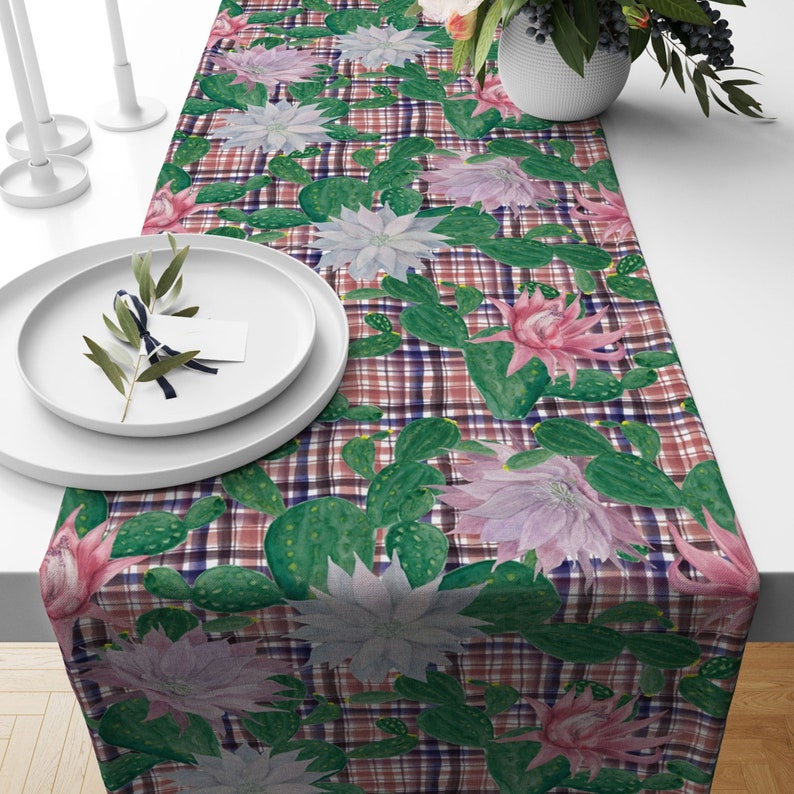 Purple Floral Table Runner Pink Floral Table Runner Flowers - Etsy