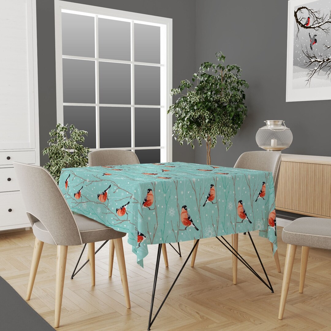 Christmas Tablecloth Holly Red Berry Tablecloth Xmas Kitchen - Etsy