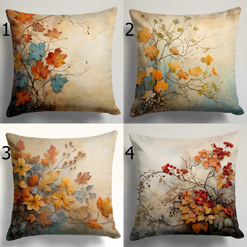 Autumn Pillow Covers, Autumn Throw Pillow Cover, Fall Leaves Cushion ...