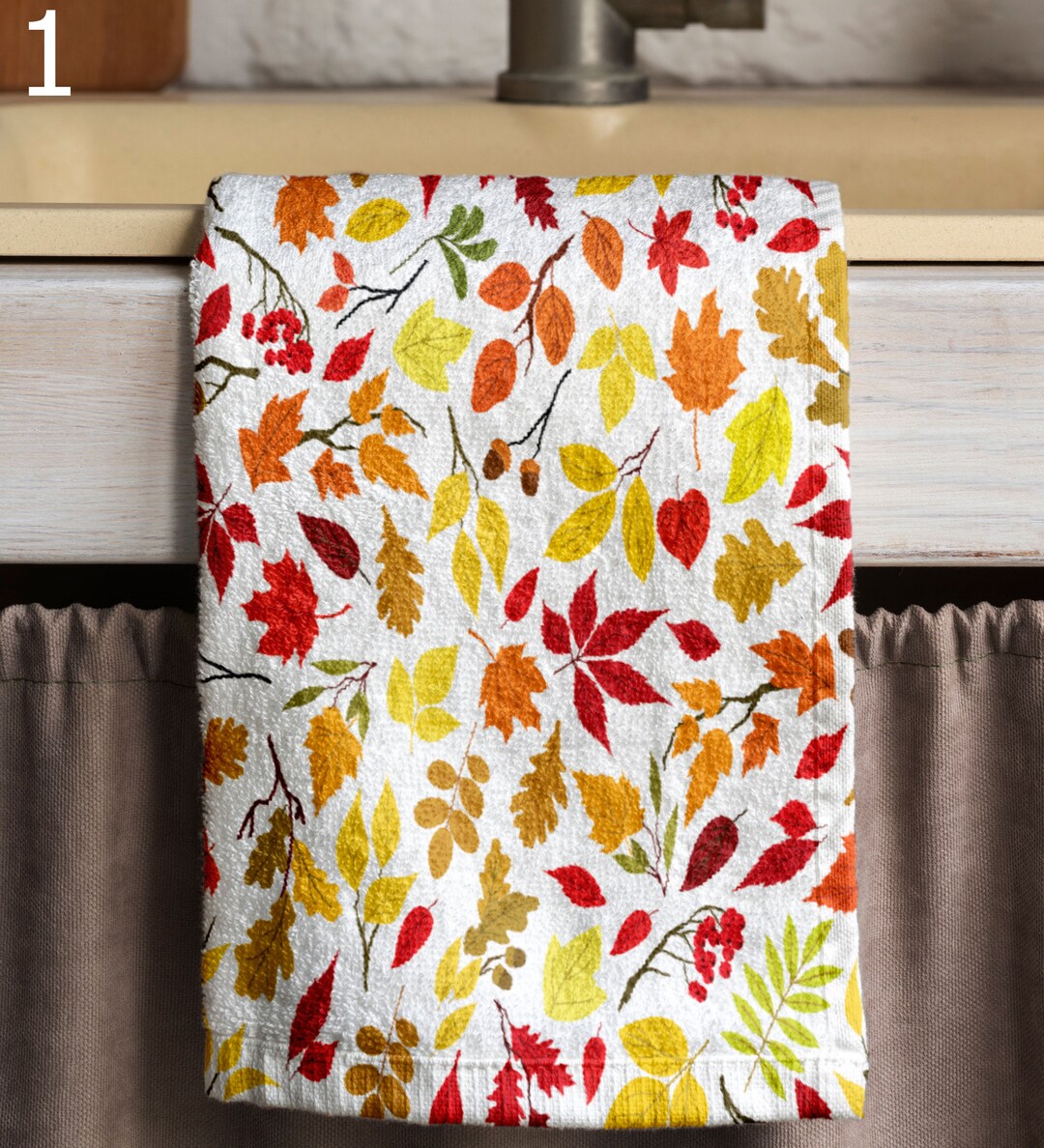 Autumn Leaves Tea Towels, Fall Dish Towel, Autumn Leaf Tea Towels ...