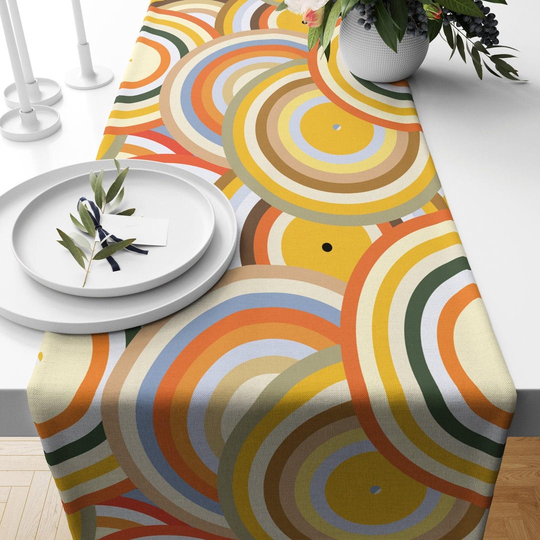 Retro Table Runner, 70s Table Runner, Retro Mid Century Table Runner ...