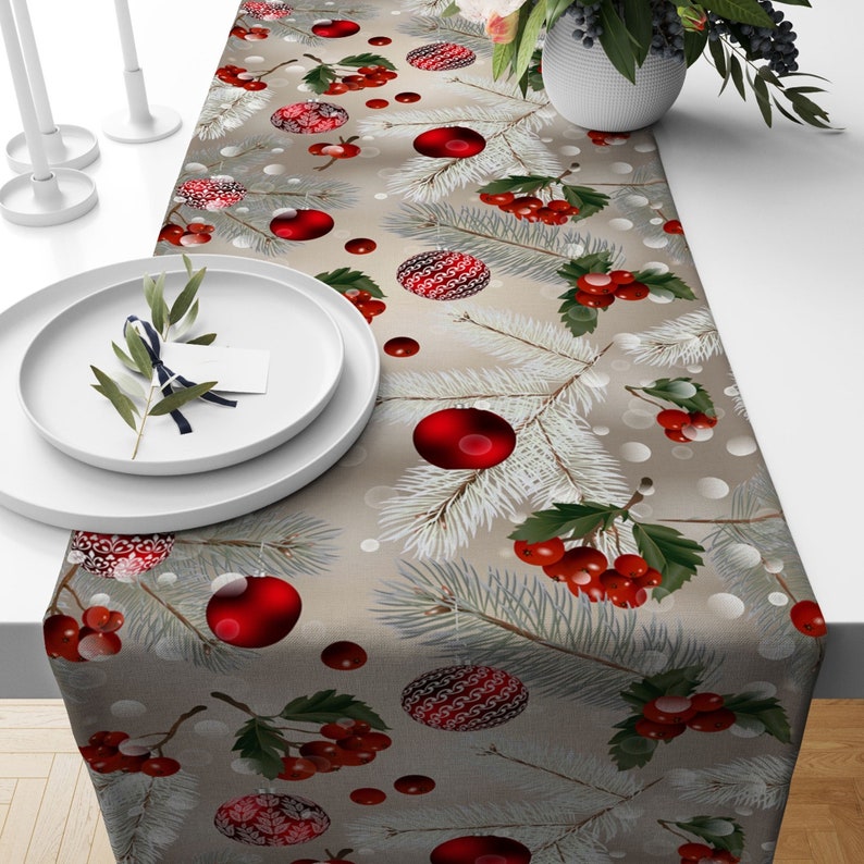 Christmas Table Runner Christmas Table Decoration Green - Etsy