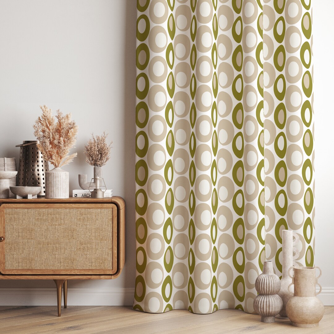 Mid Century Modern Curtain Panels, Retro 70s Curtains, Mcm Curtain ...