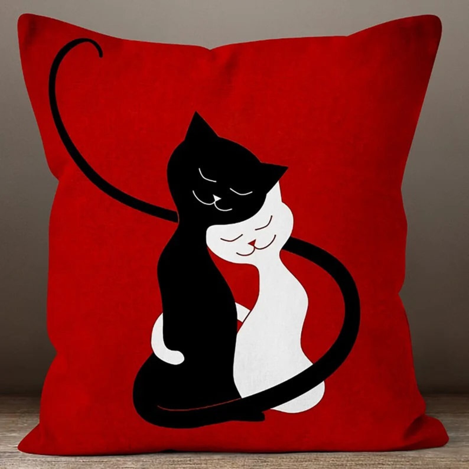Cat Pillow Cover Cute Cat Pillowcase Cat Print Pillowcase - Etsy