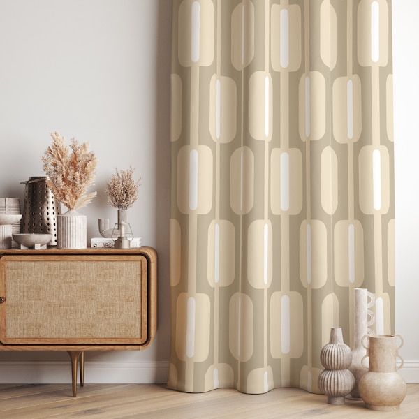 Geometric Mid Century Curtains - Etsy