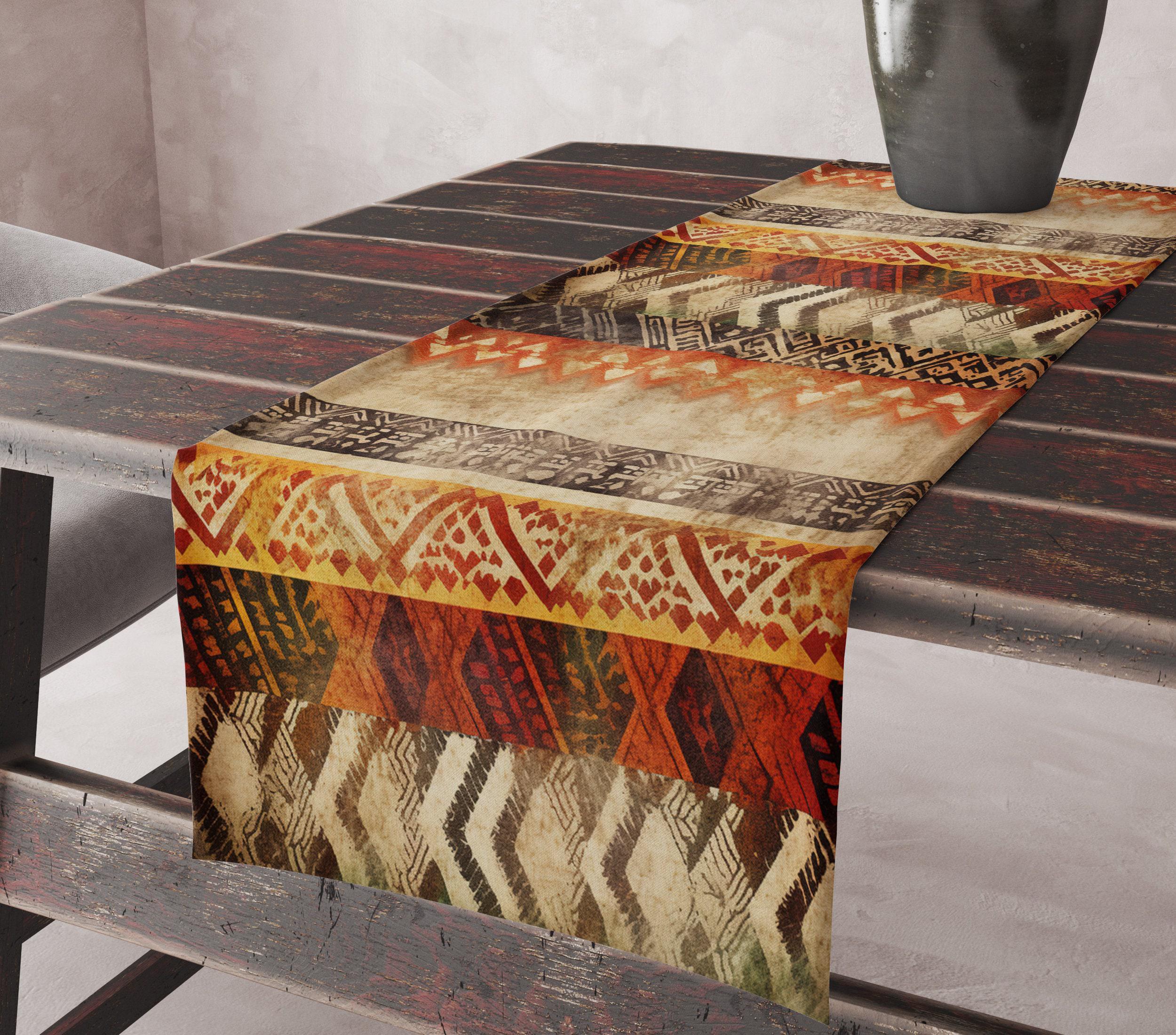 Ethnic Table Runner, Terracotta Southwestern Table Runner, African ...