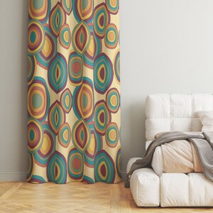Mid Century Modern Curtain Panels Boho Curtains Retro - Etsy