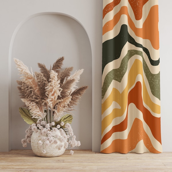 Retro Curtains - Etsy