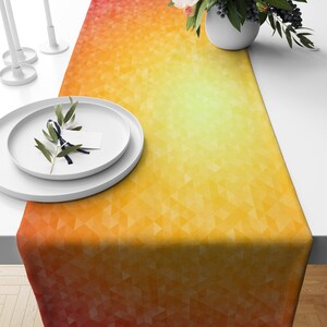 Retro Table Runner, Orange Retro Table Runner, Mid Century Modern Table ...