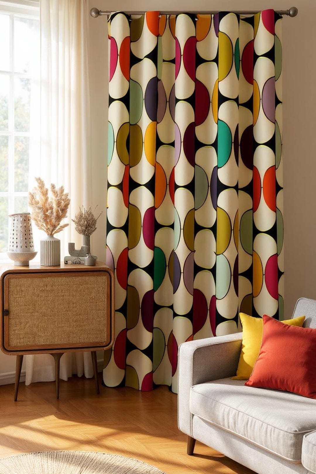 Mid Century Modern Curtain Panels, Retro Curtains, Mcm Curtain ...