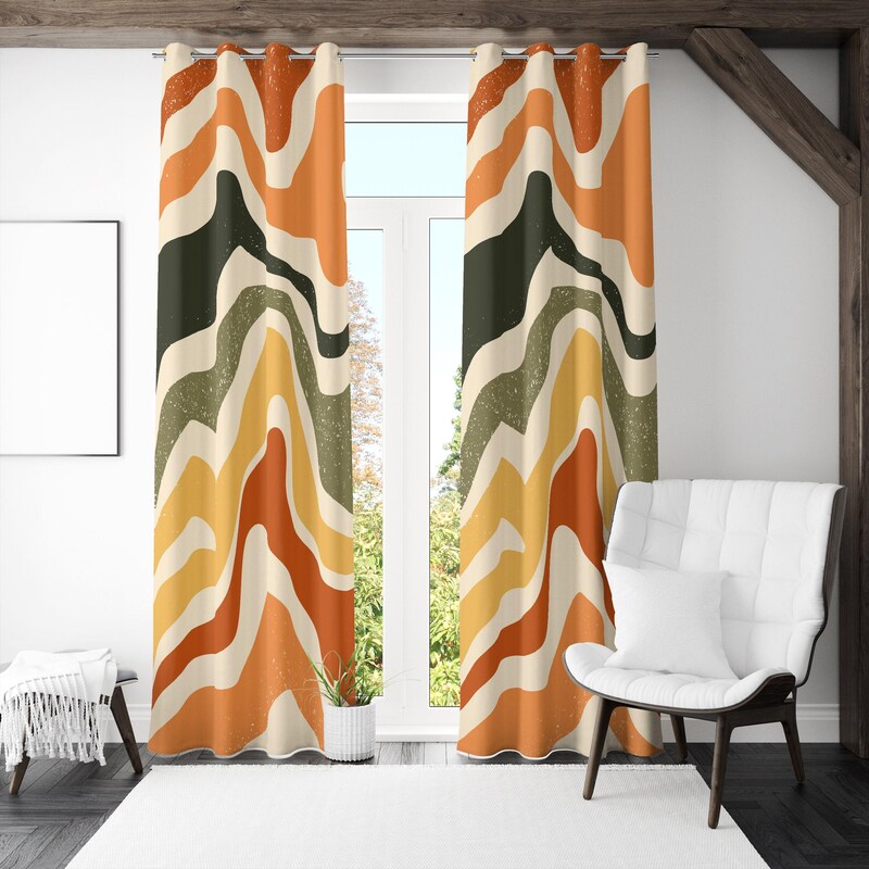 Retro Curtains - Etsy