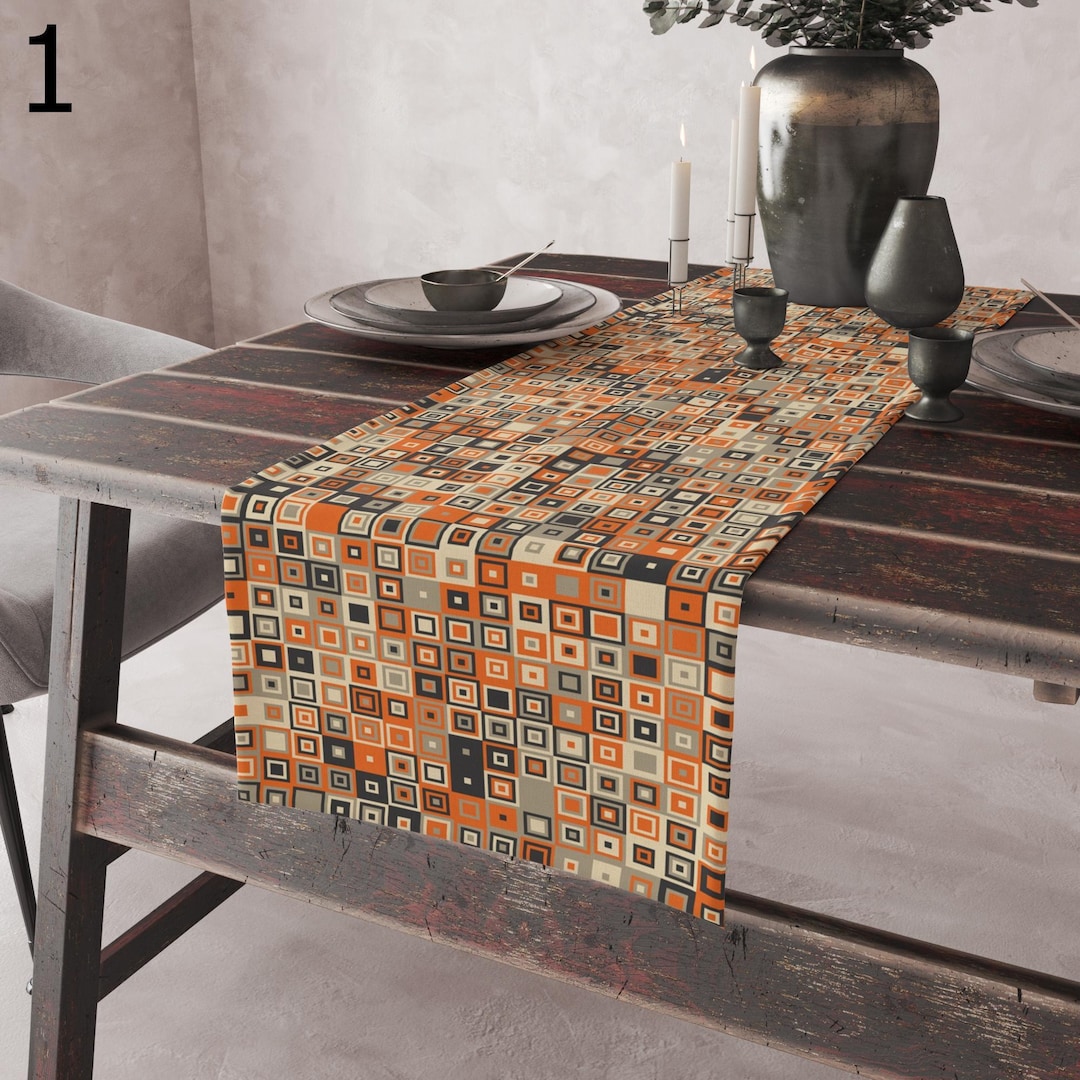 Modern Retro Table Runner, Mid Century Table Runners, Retro Table ...