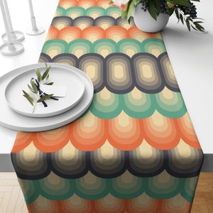 Retro Table Runner, 70s Table Runner, Retro Mid Century Table Runner ...