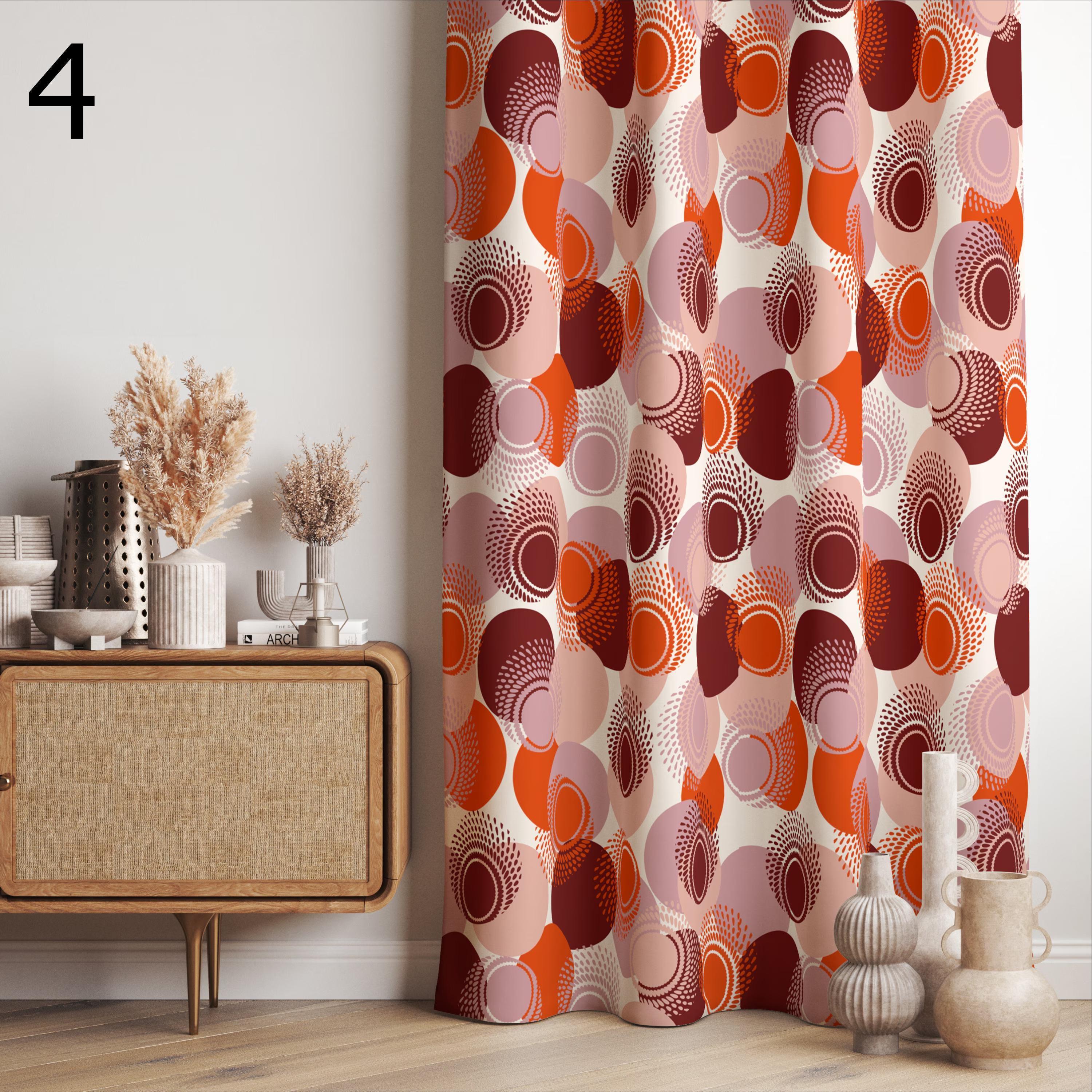 Mid Century Modern Curtain Panels, 70s Hippie Retro Boho Curtains ...