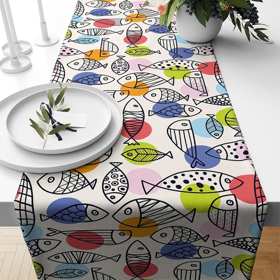 Nautical Table Runner, Beach House Runner, Marine Table Runner, Coastal ...