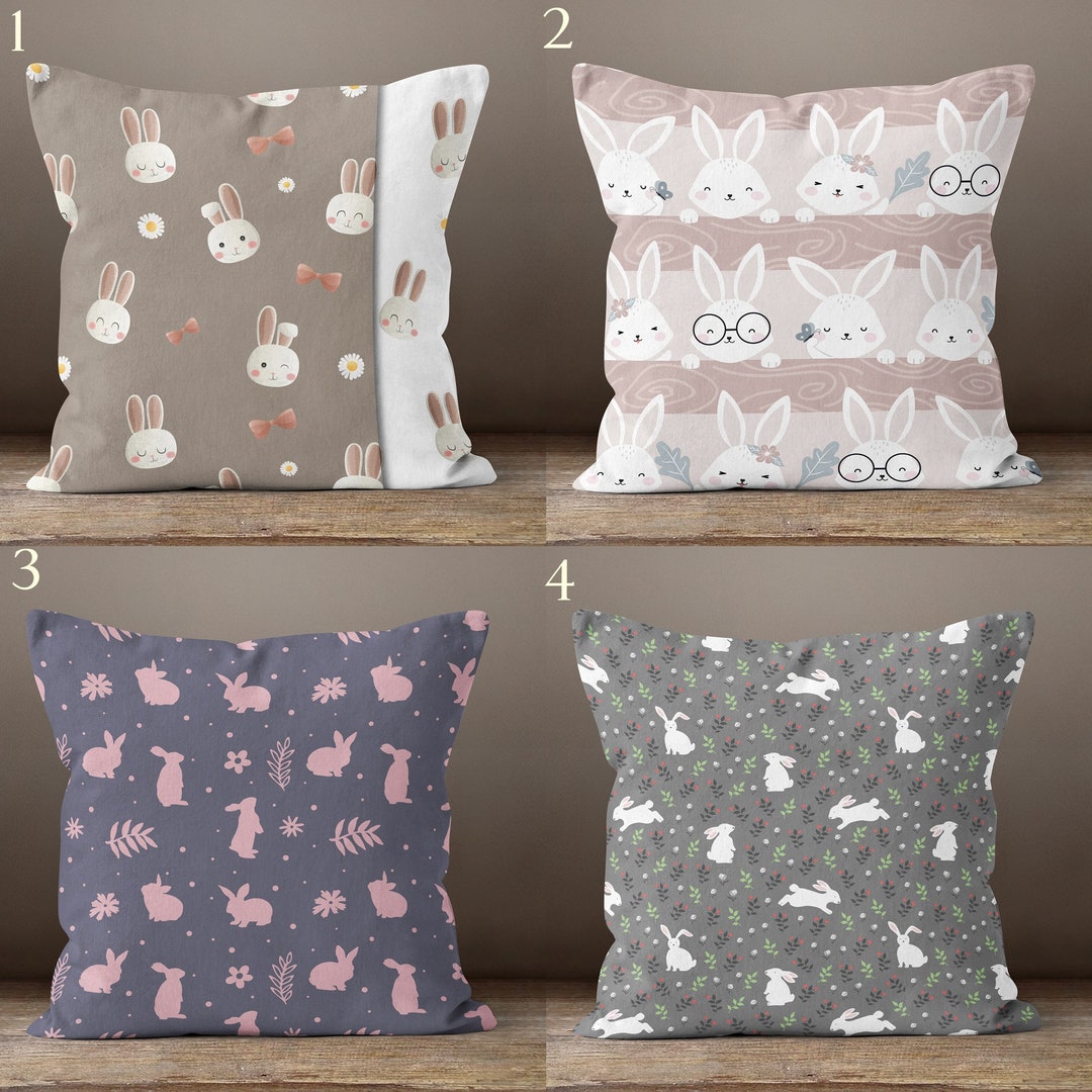 Easter Bunny Pillow Covers, Spring Rabbit Pillowcase, Bunny Pillow Case ...