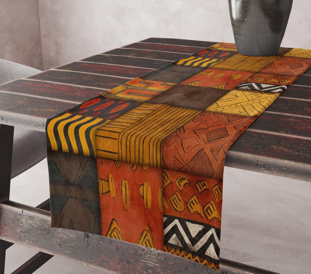 Ethnic Table Runner, African Geometric Tribal Table Runner, Aztec Table ...