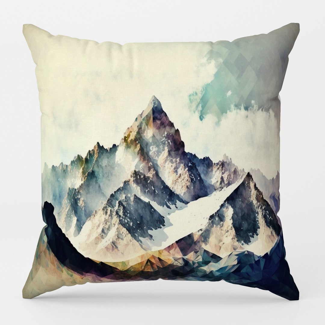 Landscape Pillow Cover, Mountains Decorative Throw Pillow Cover ...