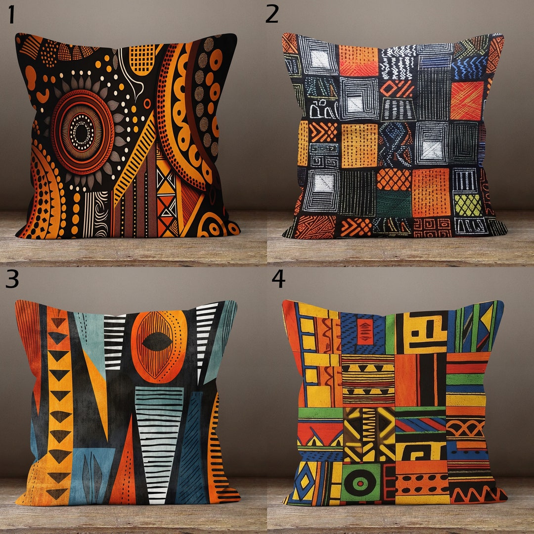 Ethnic African Style Pillow Covers, Ethnic Geometric Pillowcases ...