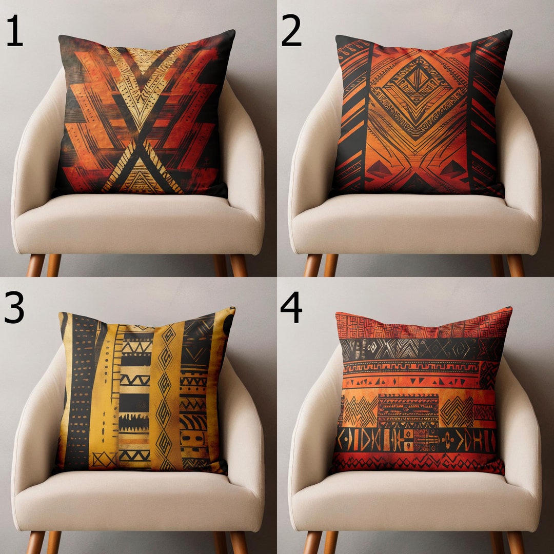African Ethnic Pillowcase, Ethnic African Throw Pillow Covers, African ...