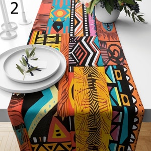 African Mucloth Table Runner, Ethnic Geometric Table Runner, Mudcloth ...