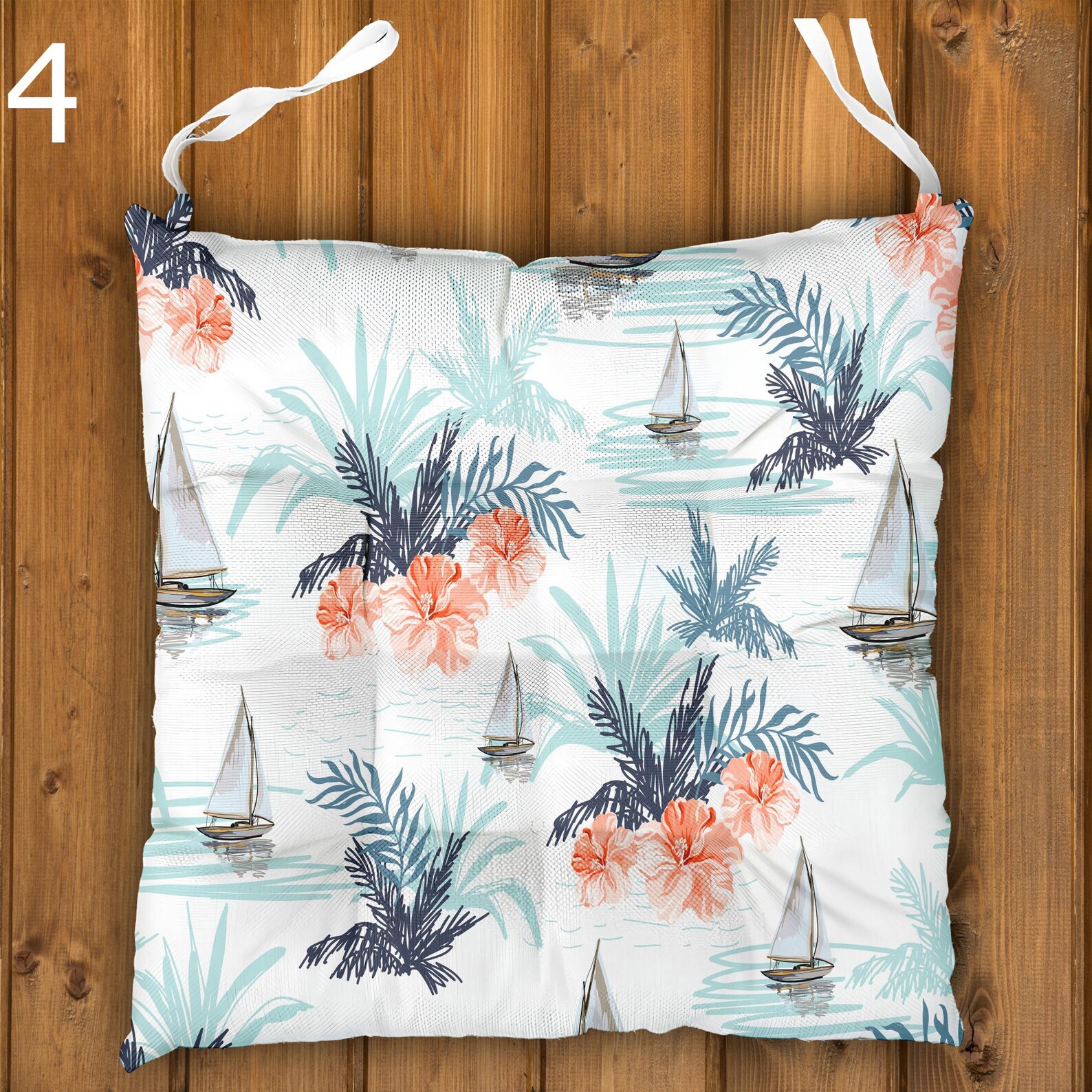 Tropical Chair Cushions, Botanical Seat Pads, Tropical Outdoor Patio ...