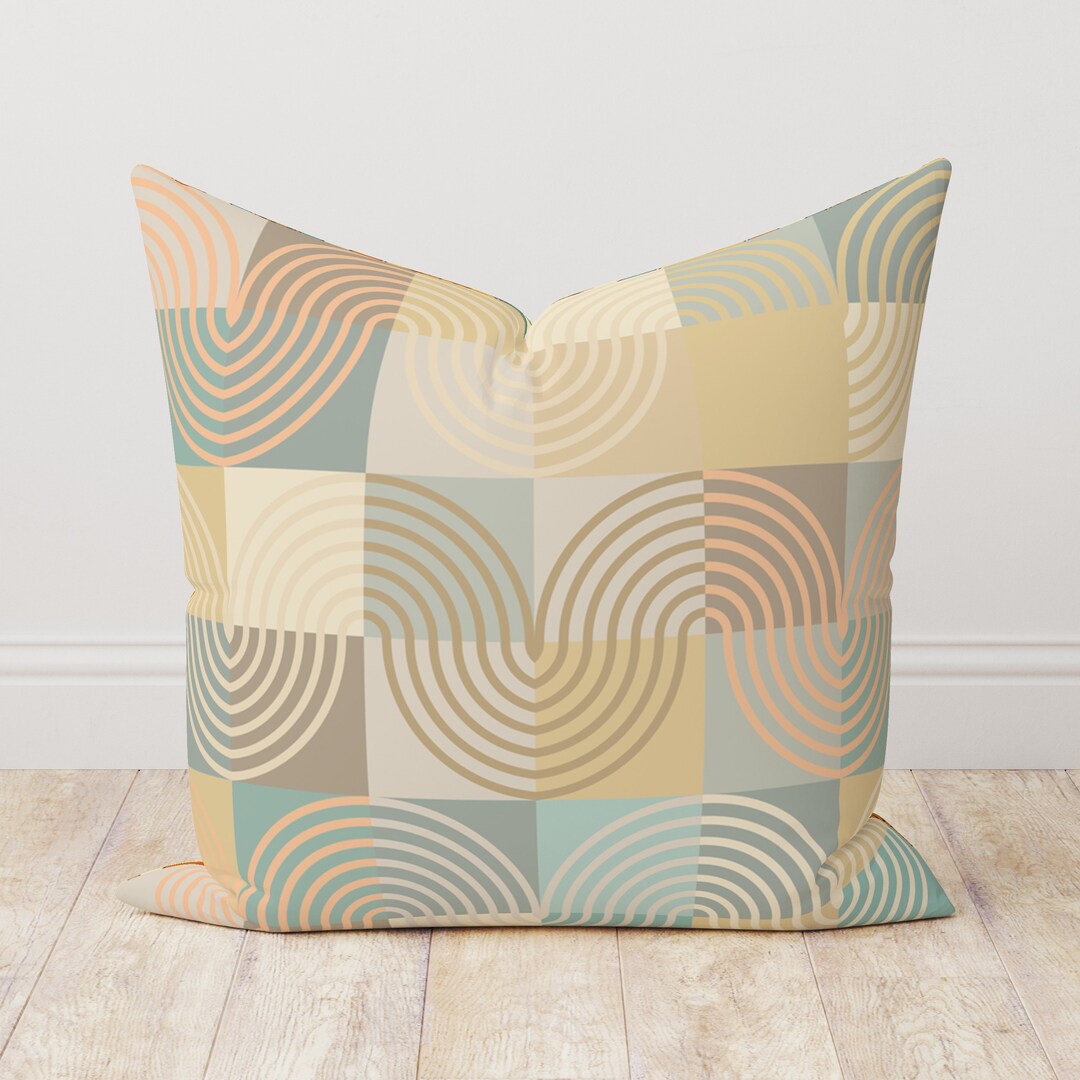 Retro Pillow Cover, Mid Century Modern Throw Pillow Cover, 70s Pillow ...