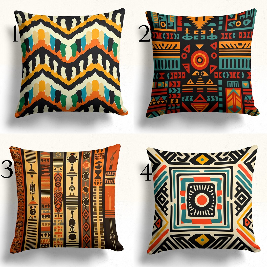 African Ethnic Pillowcase, Ethnic Pillow Cover, African Style Ethnic ...