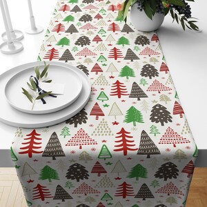 Christmas Table Runner, Christmas Table Decoration, Green Table Runner ...