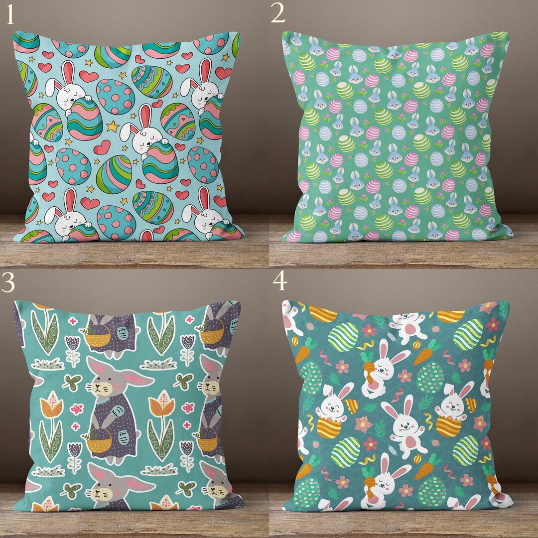 Easter Bunny Pillow Covers, Spring Rabbit Pillowcase, Bunny Pillow Case ...
