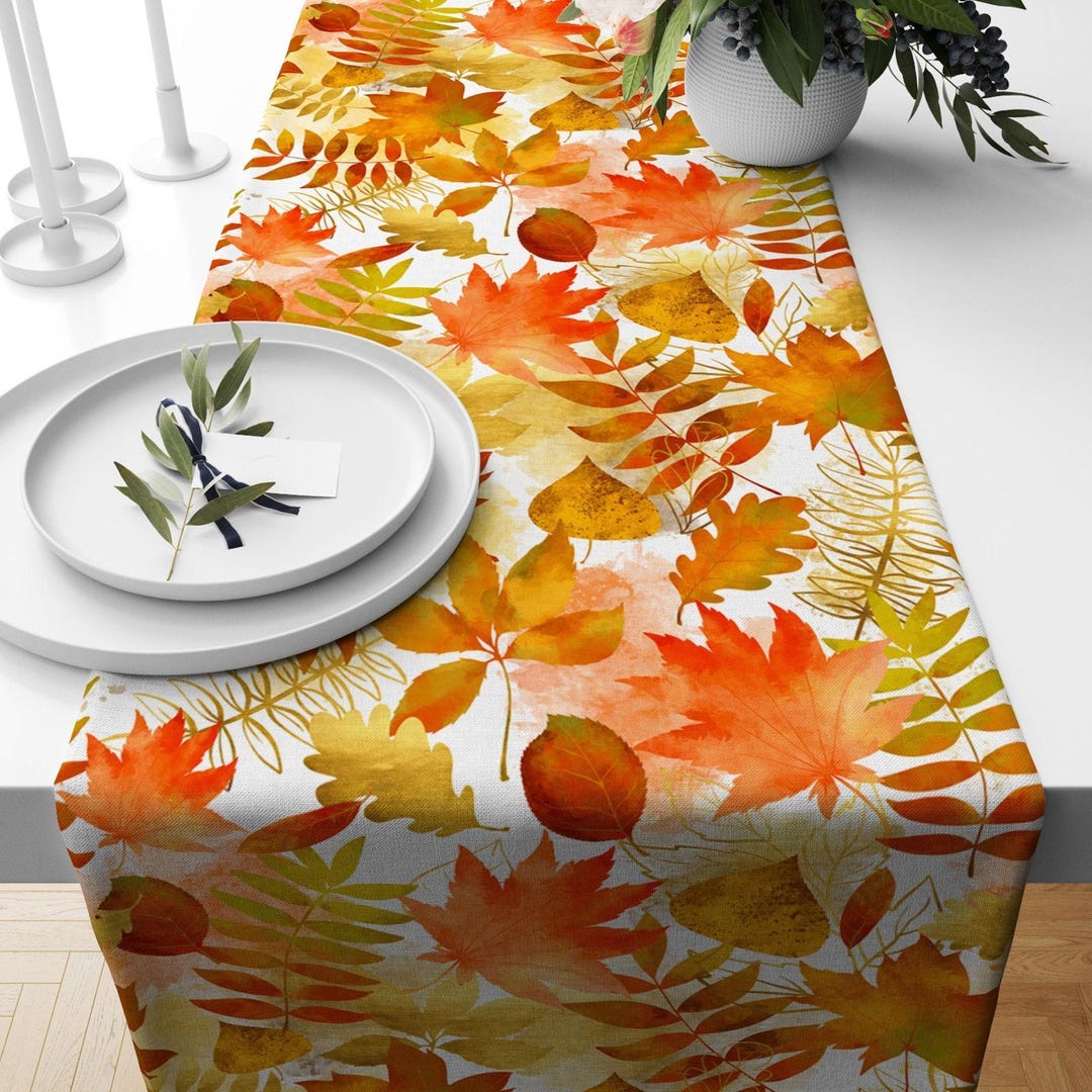 Autumn Leaf Table Runner, Fall Table Runner, Thanksgiving Table Decor ...