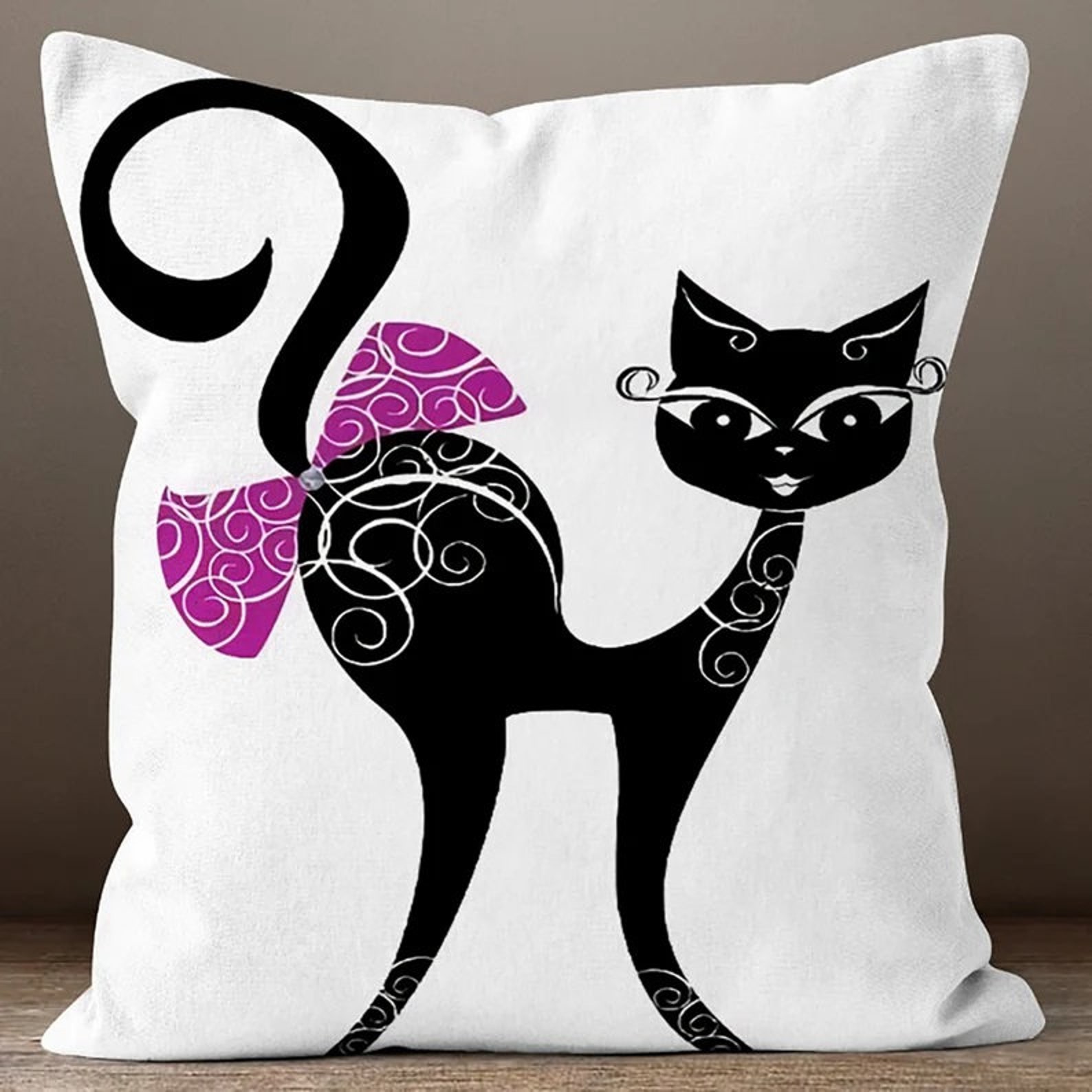 Cat Pillow Cover Cute Cat Pillowcase Cat Print Pillowcase - Etsy