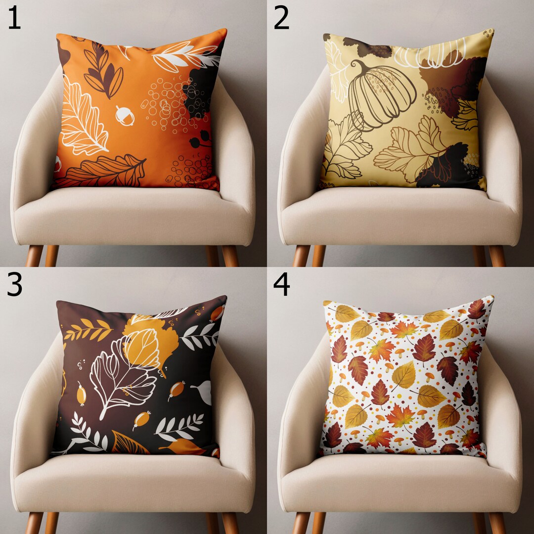 Autumn Throw Pillow Covers, Fall Leaf Pillow Cover, Fall Leaves Cushion ...