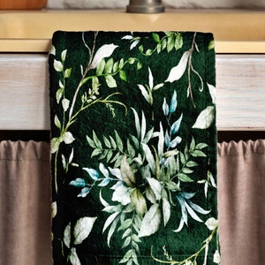 Tropical Leaves Tea Towels, Tropical Flowers Dish Towel, Exotic Leaf ...