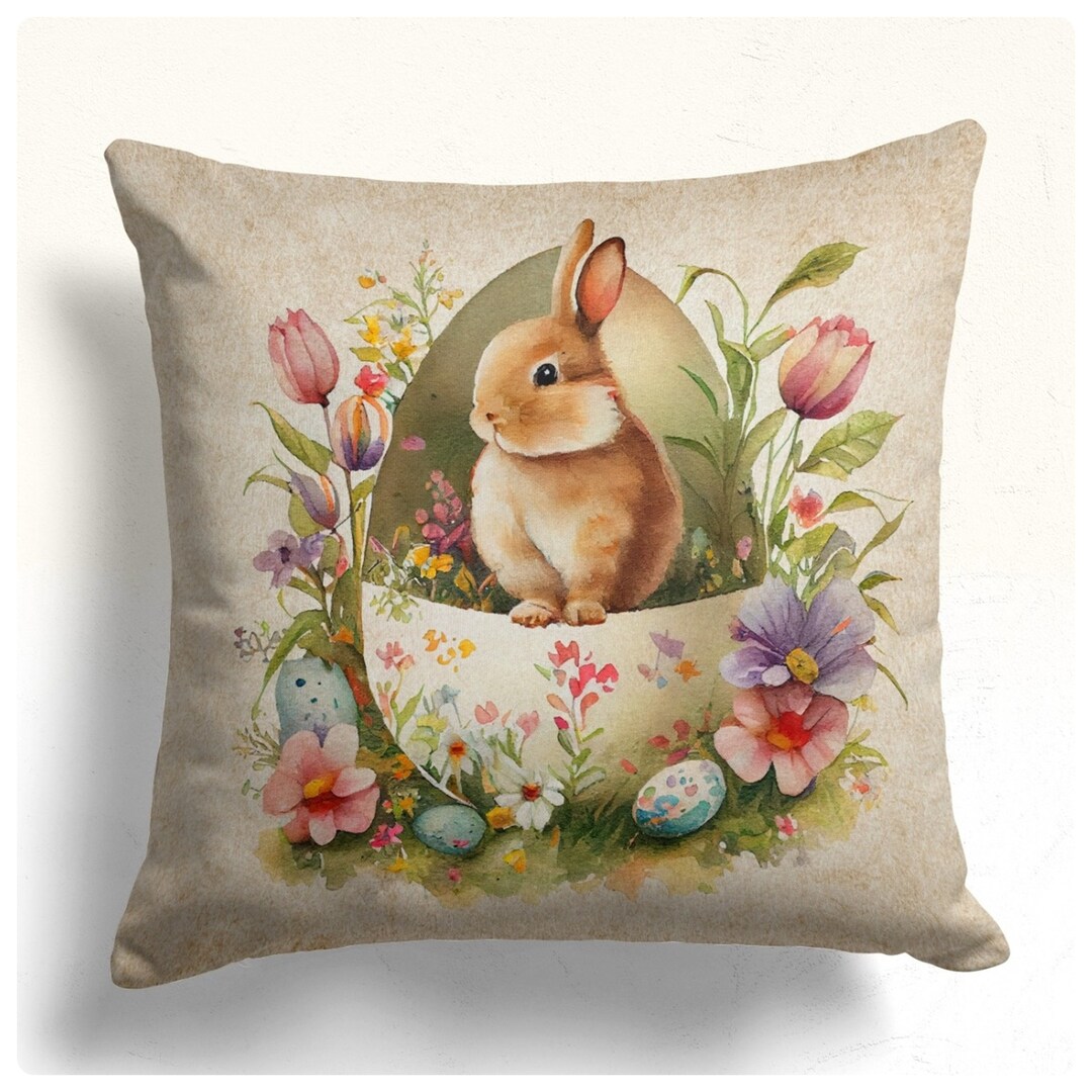 Easter Bunny Pillow Covers, Spring Rabbit Pillowcase, Bunny Pillow Case ...