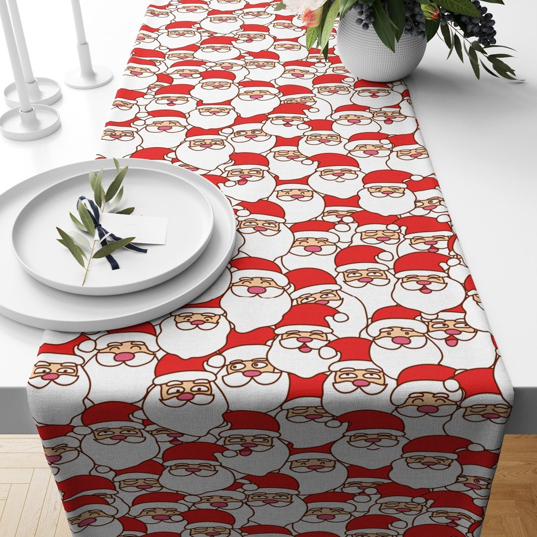 Christmas Table Runner, Santa Claus Table Runner, Xmas Table Runner ...